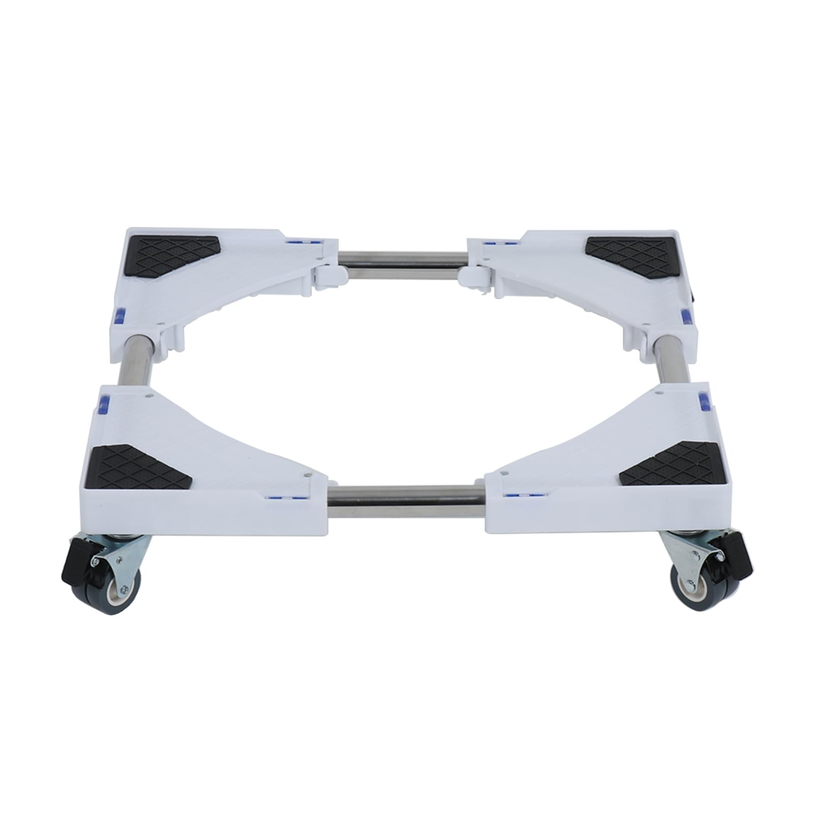 LUCKUP Washing Machine Stand Adjustable Dolly with 4 Locking Rubber Swivel Wheels Movable Refrigerator Base Multi-Functional Mobile Base for Washer, Dryer and Fridge, White
