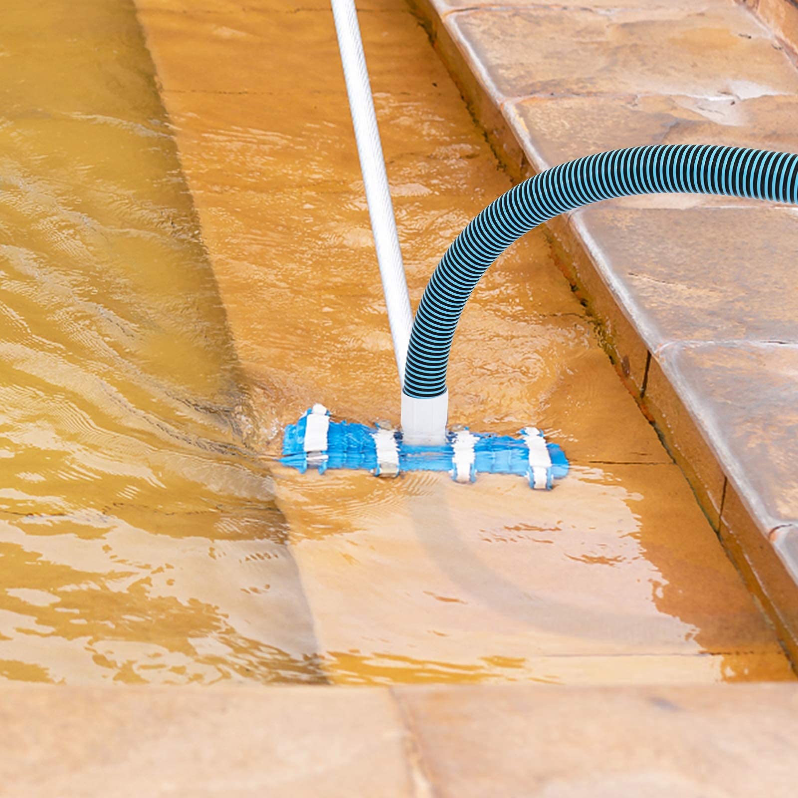 VINGLI 1-1/2-Inch by 55-Feet Pool Hose Commercial In-Ground and Above-Ground Pool Swimming Pool Vacuum Hose, Blue