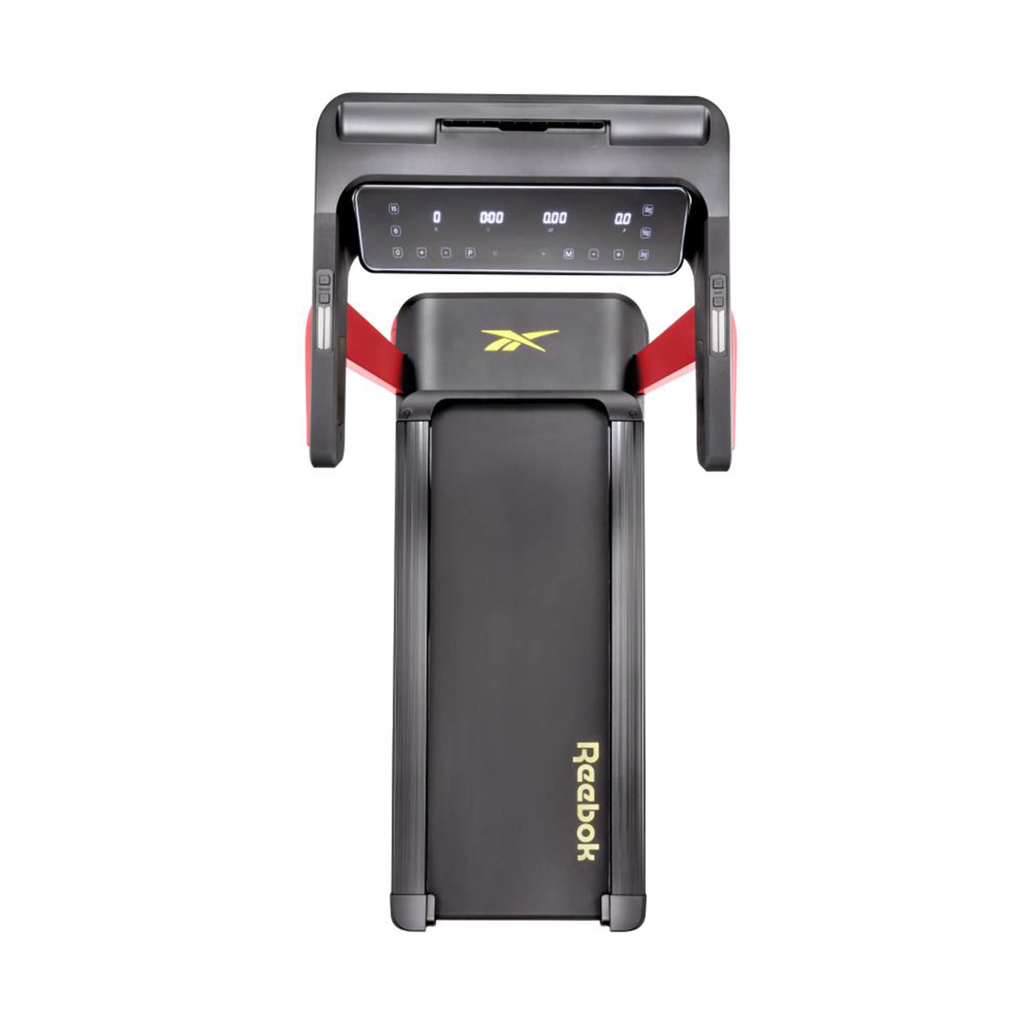 Reebok Adjustable Floatride Home Running Treadmill with Eco Kinetic Motor, Floatride+ Cushioning Technology, Fitness Programs, and Touch LED, Red
