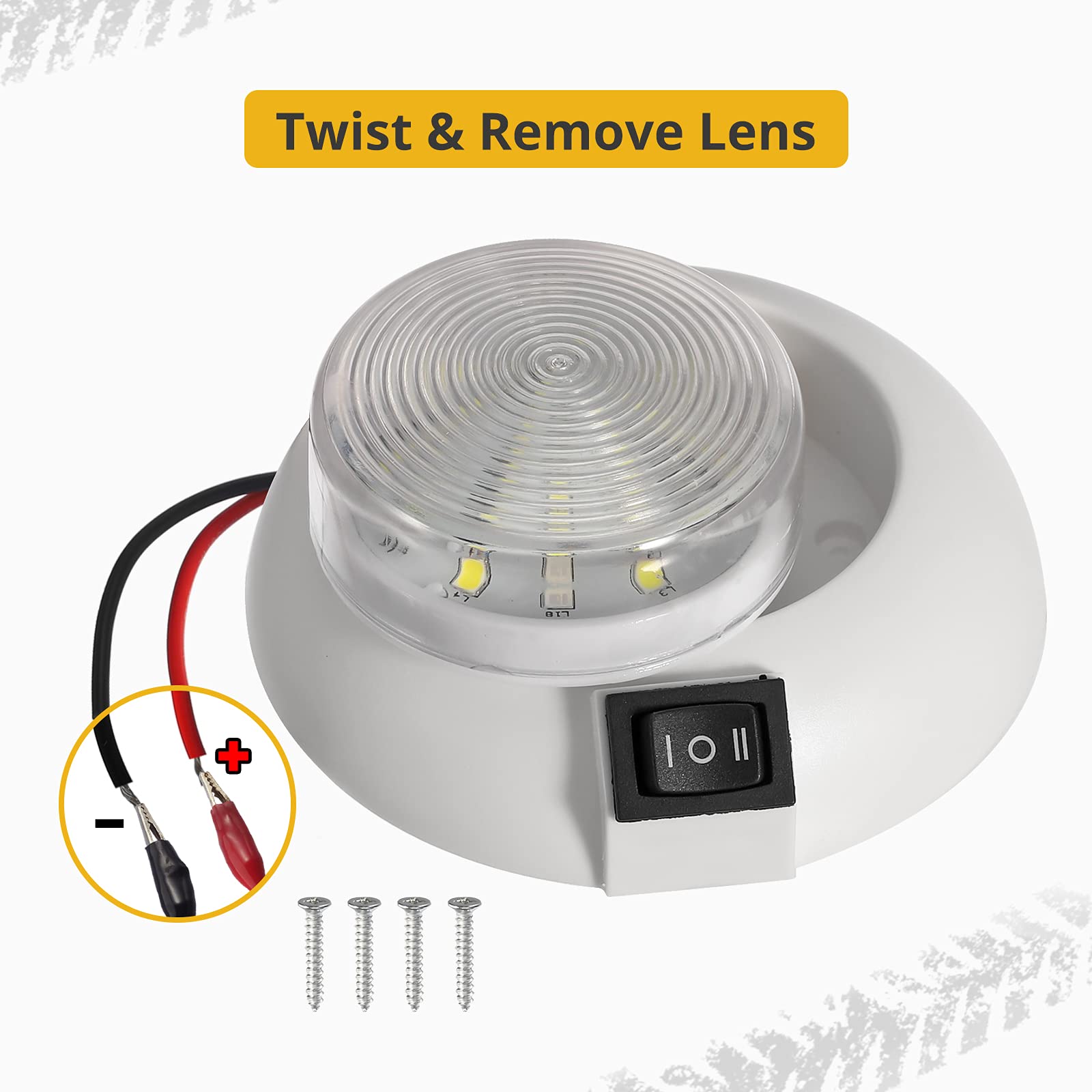 Partsam 1Pc 4 Inch Round LED Utility Dome Light Surface Mount for Home Truck RV Trailer Boat Aircraft Interior Light, 4" High Power White & Blue LED Downlight, 3-Way rocker switch(White/Off/Blue)