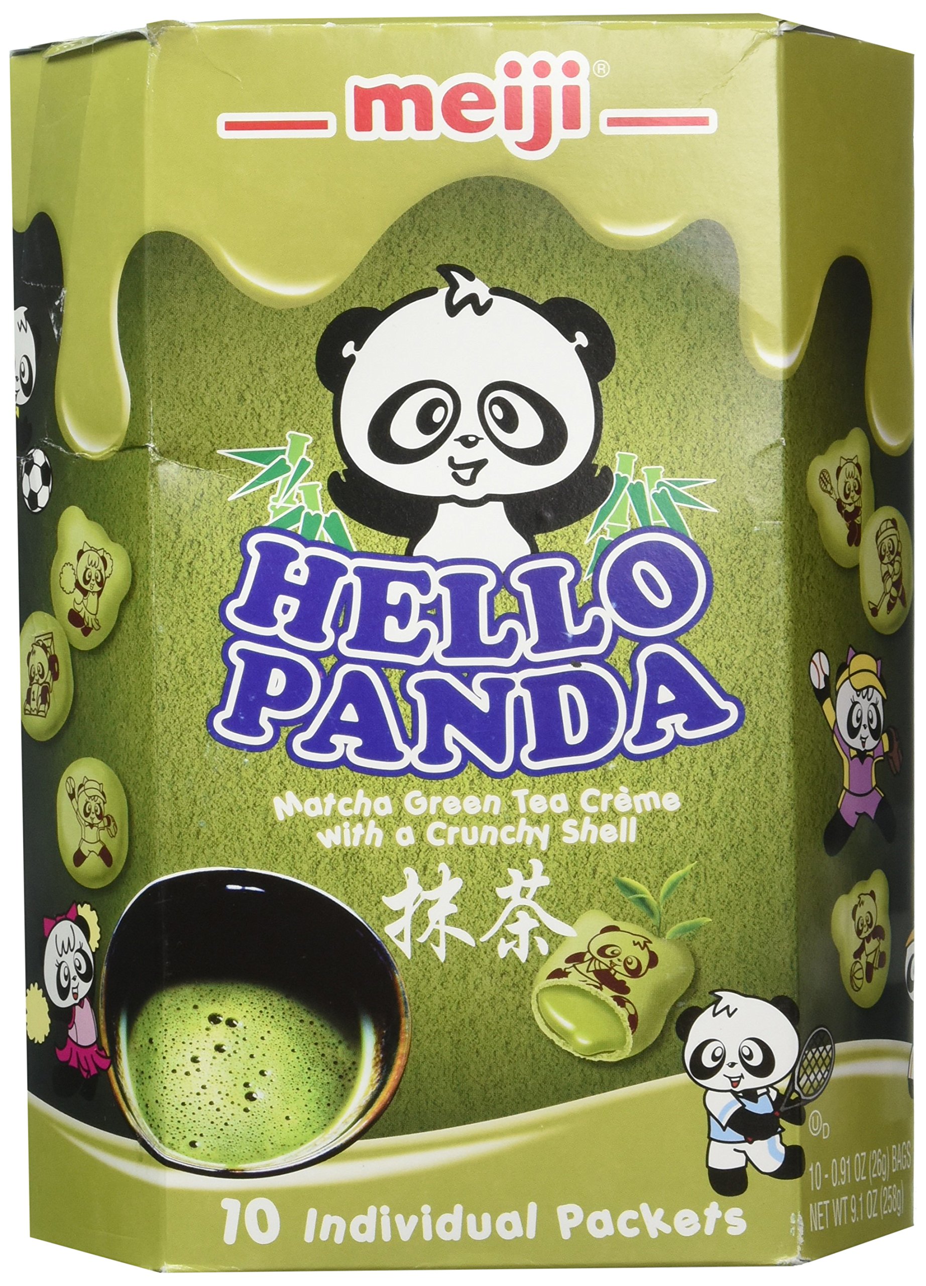 Meiji Hello Panda Matcha Creme Biscuit, 9.1 Ounce (Pack of 10)