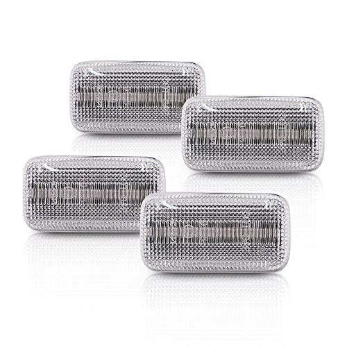 NSLUMO LED Side Marker Lights for Chevy Silverado GMC Sierra 3500 2015 2016 2017 2018 2019 2020 Clear Lens Amber Red Rear Bed Fender Side Markers Replace OEM Sidemarker Lamps