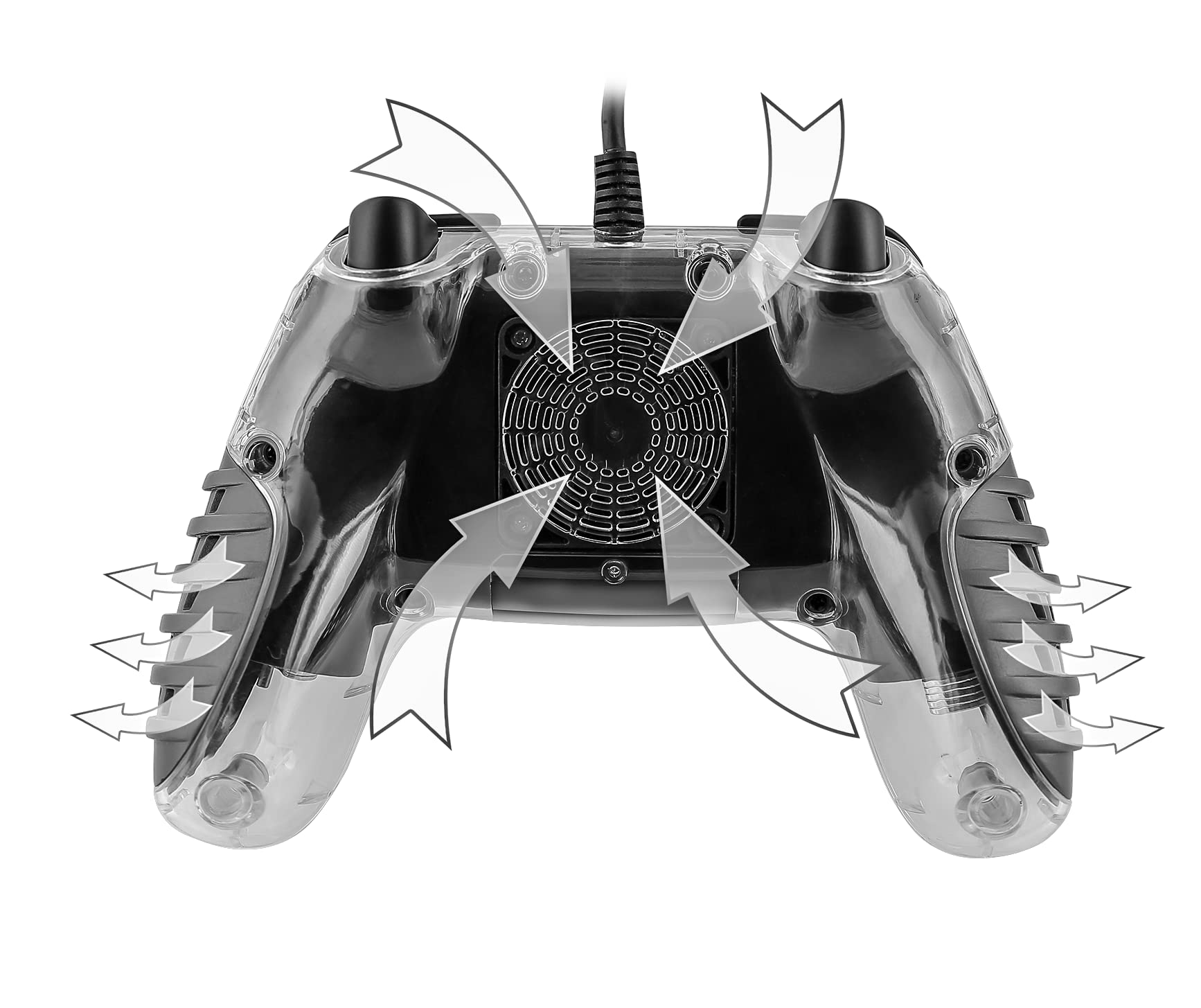 Nyko Air Glow - LED Fan-Cooled Wired Controller for Switch - LED Light Show and Hand Cooling Fan - Wired 10Ft Cable - Nintendo Switch