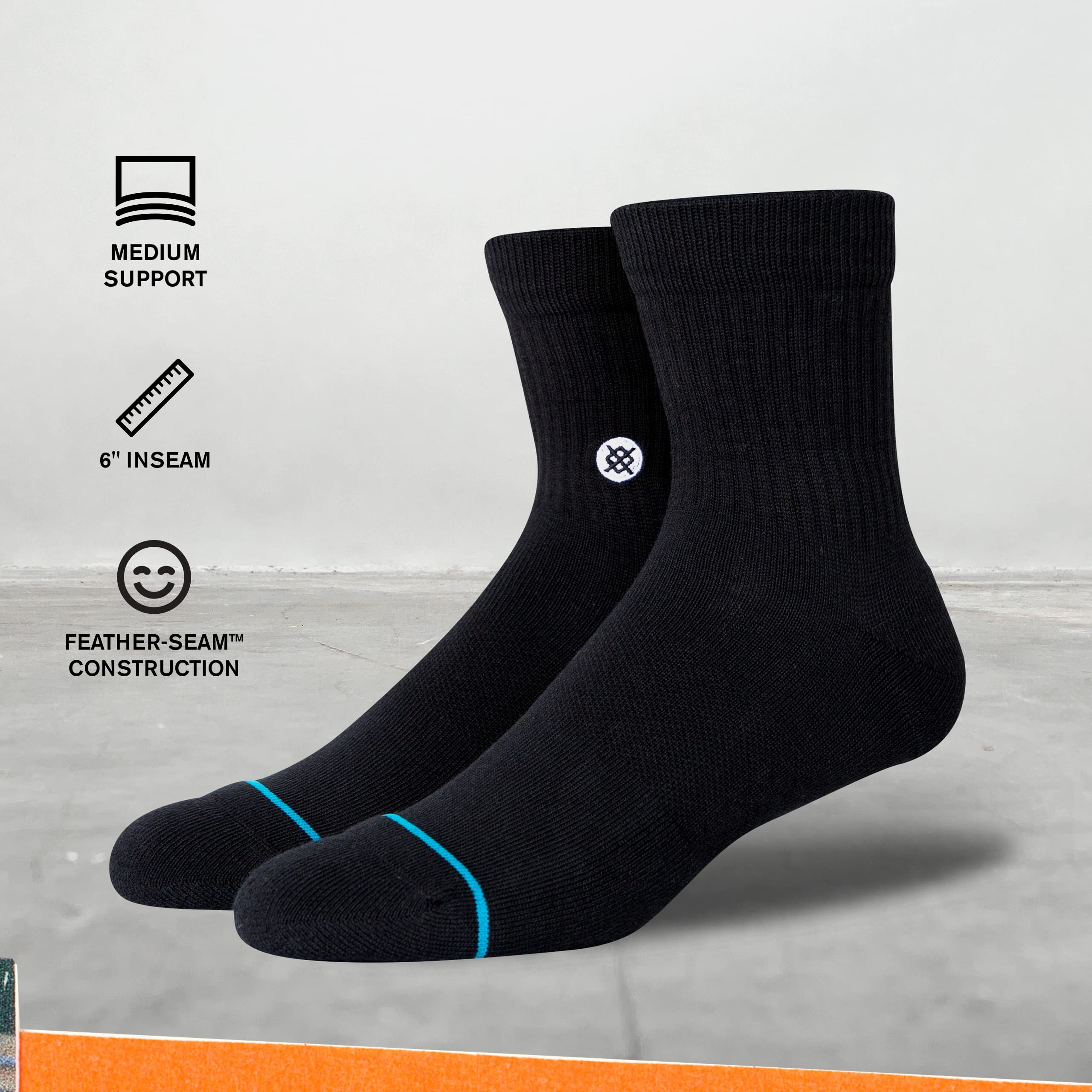 Stance Nocturnal Quarter Ultralight Run Sock Mint MD (US Men's Shoe 6-8.5, Women's Shoe 8-10.5)