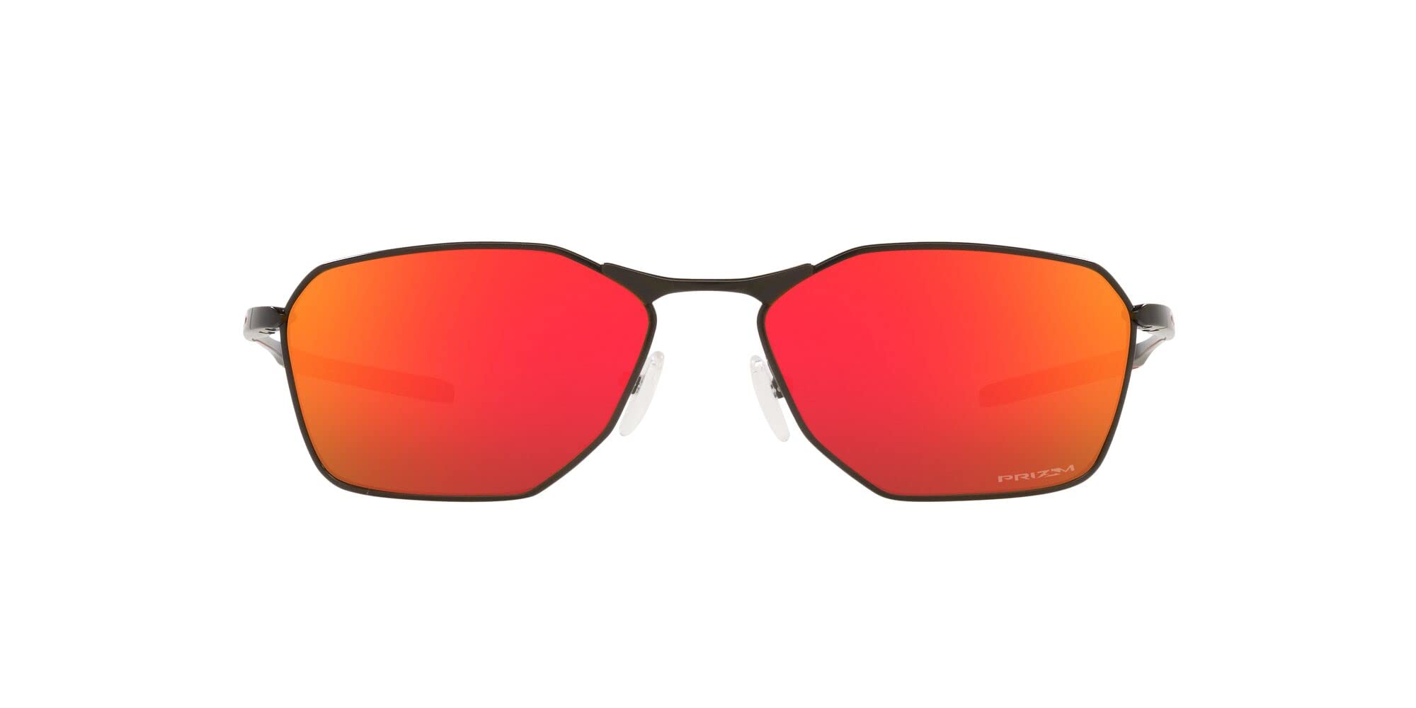 Oakley Men's OO6047 Savitar Rectangular Sunglasses, Satin Black/Prizm Sapphire Polarized, 58 mm