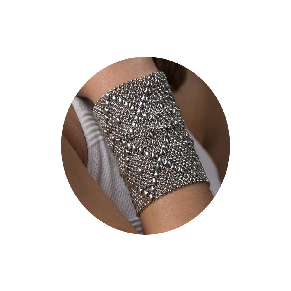 Liquid Metal by Sergio Gutierrez Antique Silver Bracelet B11-AS SG 3 Sizes - SG Black Velvet Pouch Included (7 Inches)