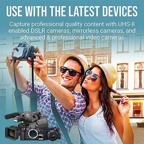 PNY 128GB EliteX-PRO60 UHS-II SDXC Memory Card - R280MB/s W100MB/s, U3, V60, 4K UHD, Full HD, UHS-II for Professional Photographers & Content Creators, DSLR Mirrorless Cameras, Advanced Video Cameras