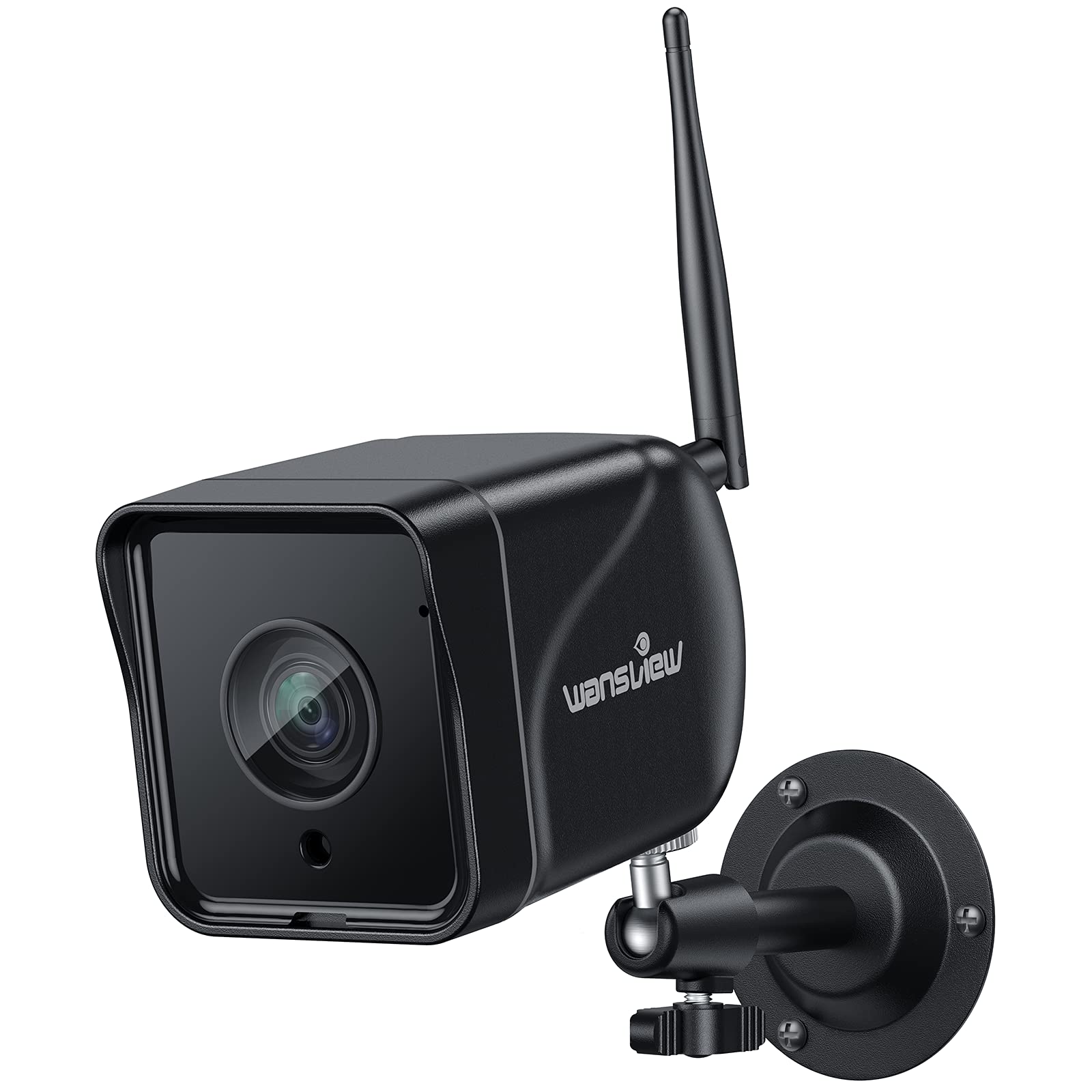 Outdoor Security Camera, wansview 1080P Wireless WiFi IP66 Waterproof Surveillance Home Camera with Motion Detection, 2 Way Audio, Night Vision, SD Card Storage and Works with Alexa W6 (Black)