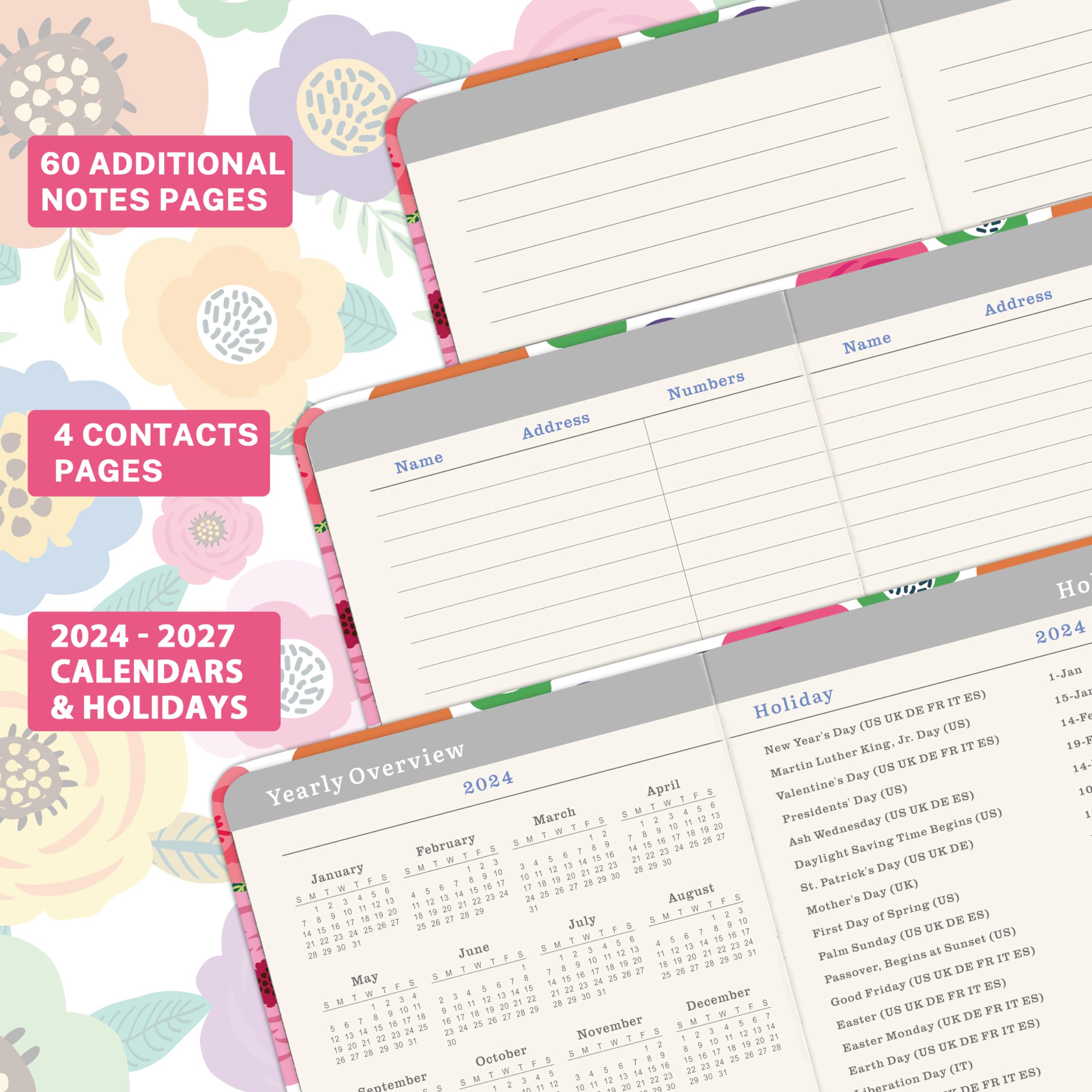 Pocket Planner/Calendar 2024-2027 - Monthly Pocket Planner/Calendar, Jul. 2024 - Jun. 2027, 3.8" x 6.4", 3 Year Monthly Planner, 63 Notes Pages