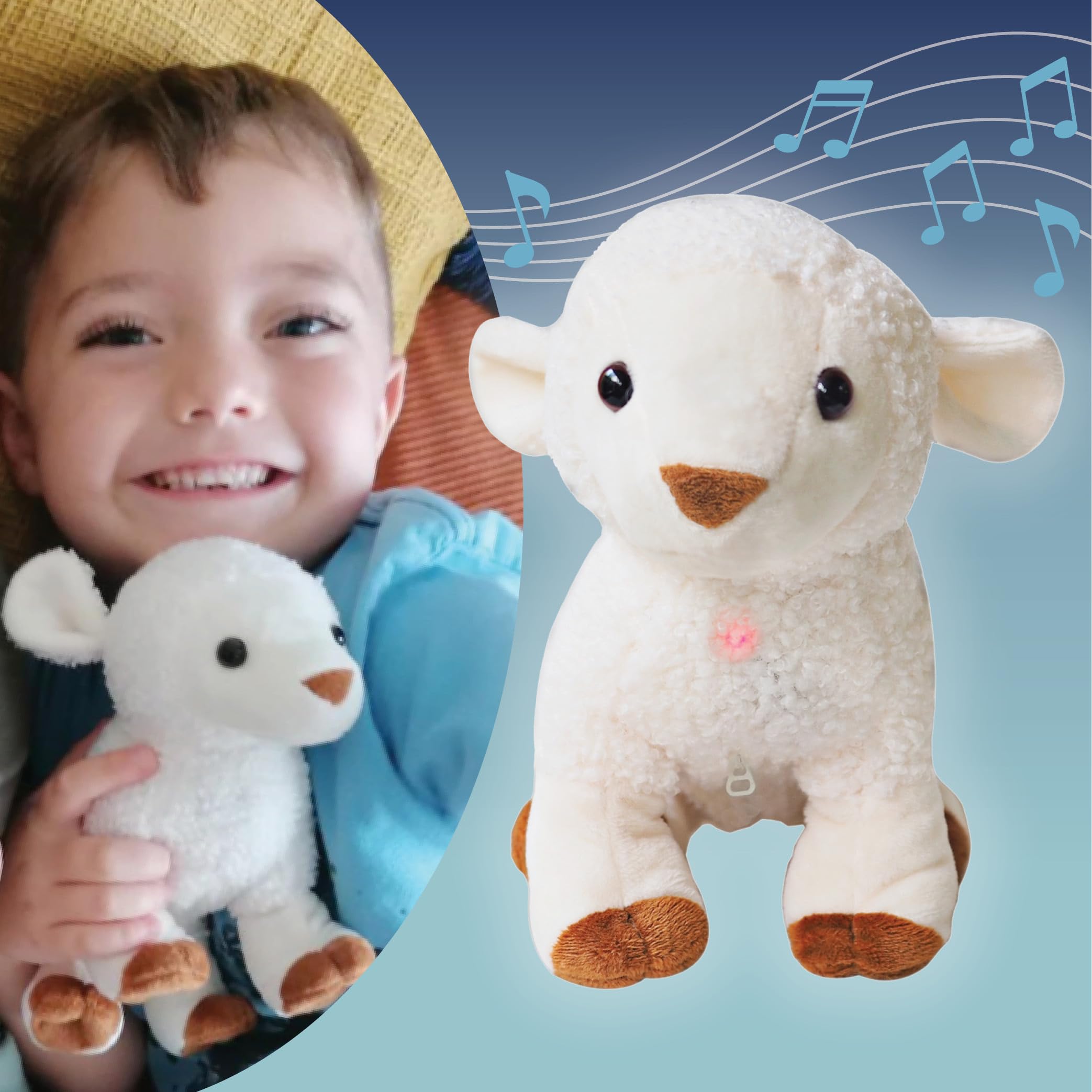My Little Lamb - Singing Lamb w/Audio Bible, Stories and Songs (3+), Musical Stuffed Animal for Baby β Christian Toy for Children to Help Sleep & Memorize The Bible β Ideal Gift for Kids