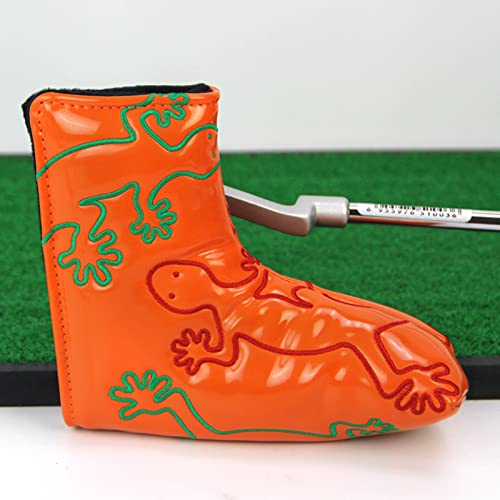 porfeet Golf Putter Cover Exquisite Pattern Delicate Golf Putter Cover Stylish Orange