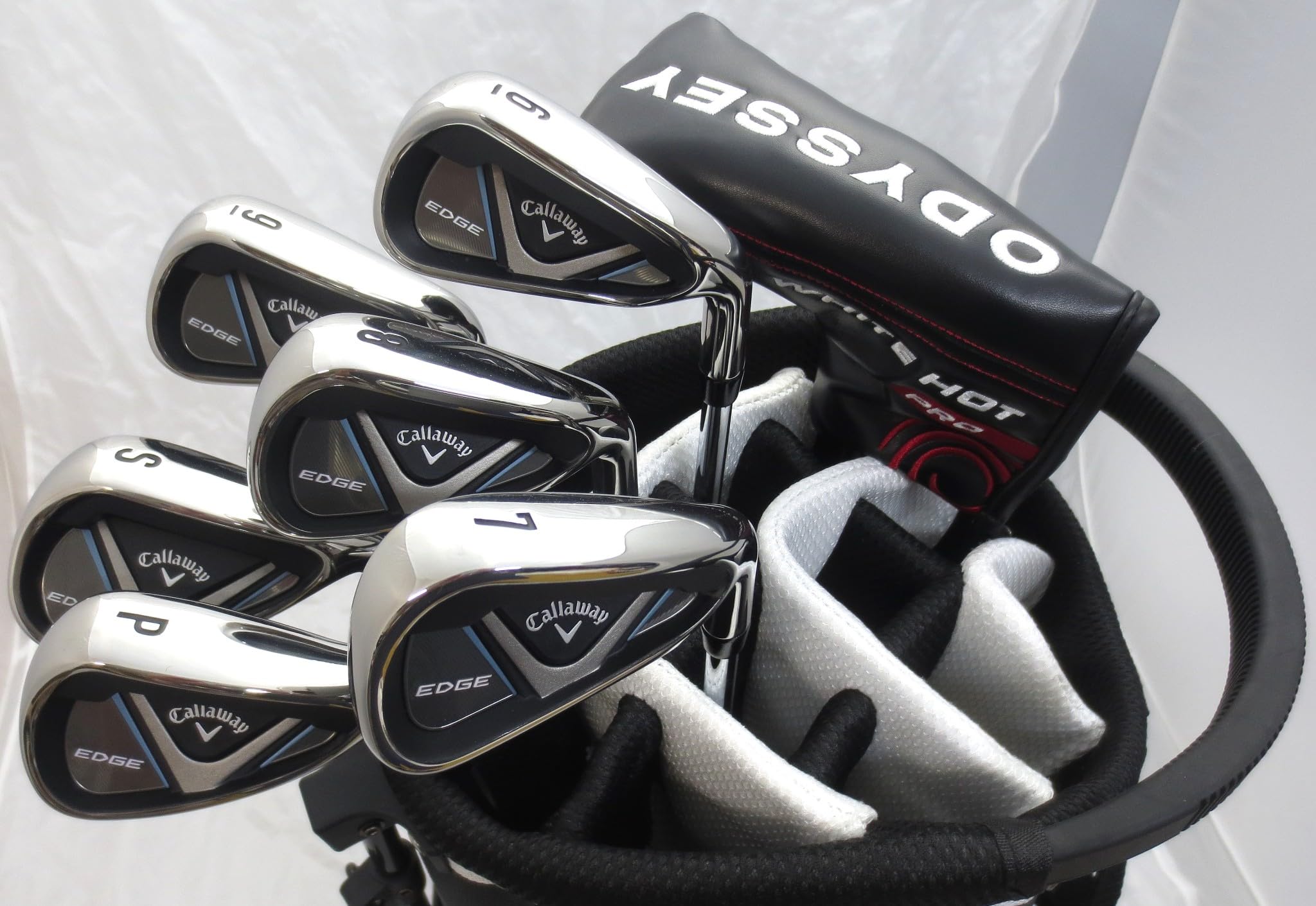 Mens Callaway Golf Set Driver, Wood, Hybrid, Irons, Putter, Bag Right Handed Stiff Flex