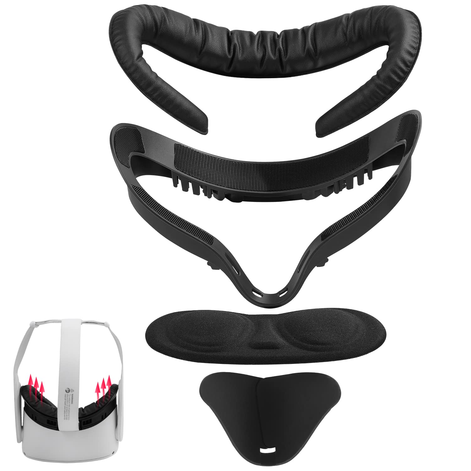 TechKen VR Face Pad for Oculus Quest 2 and Comfort Headstrap with 8000mAh Battery Pack