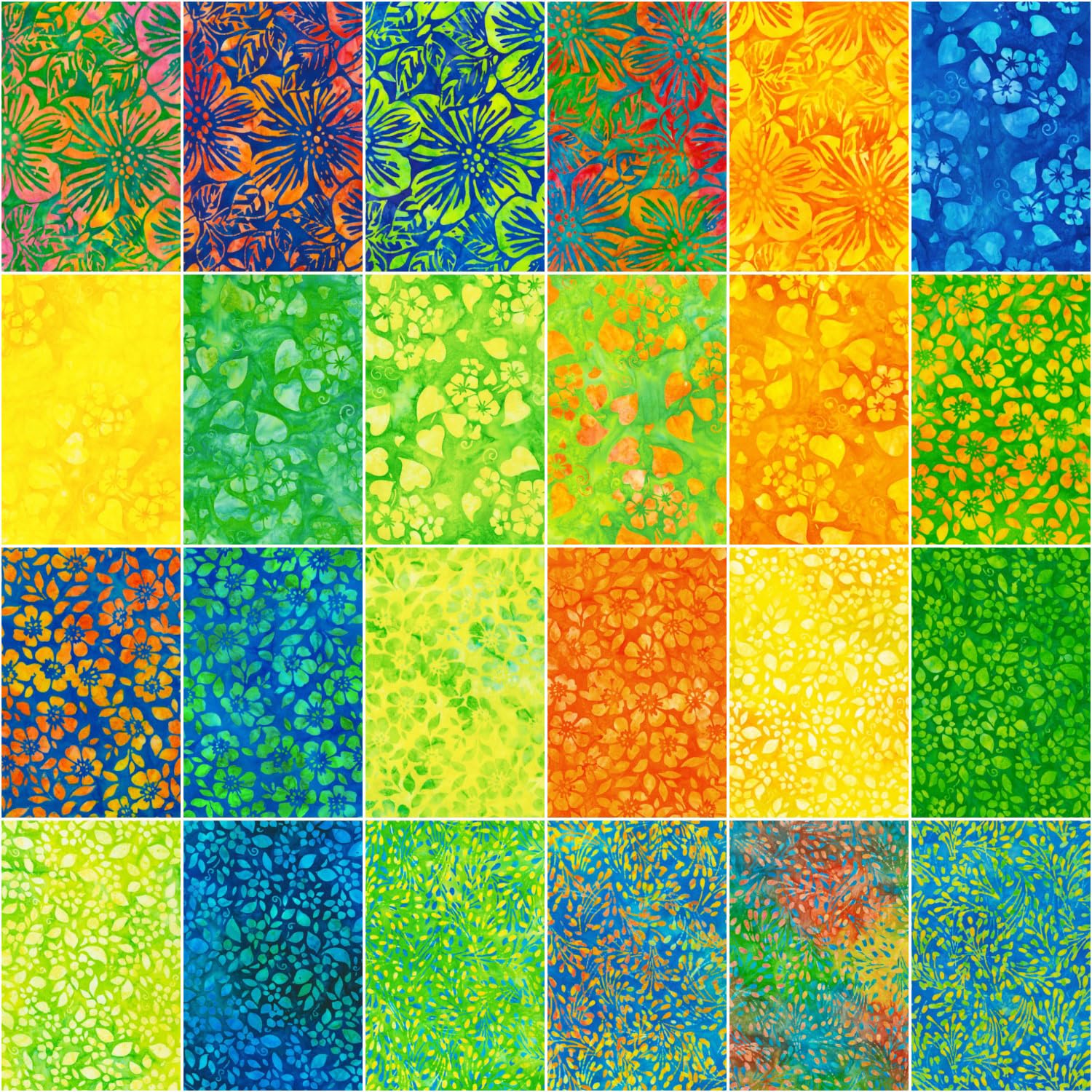 Lunn Studios Artisan Batiks Floral Fantasy 24 Fat Quarters Robert Kaufman Fabrics FQ-1983-24