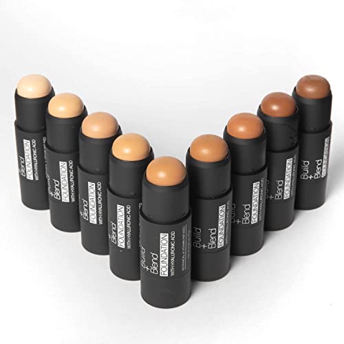 Palladio BUILD & BLEND Foundation Stick, Medium Coverage Buildable Contour Stick for Face, Ultra Blendable Creamy Formula for a Natural Shine Free Finish, Professional Makeup for Perfect Look, 0.25 Ounce (Natural Beige)