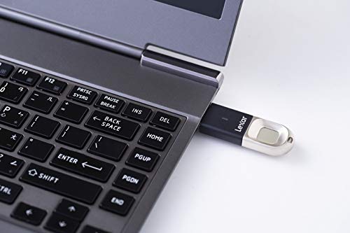 Lexar JumpDrive Fingerprint F35 256GB USB 3.0 Flash Drive, Black/Silver (LJDF35-256BBKNA)