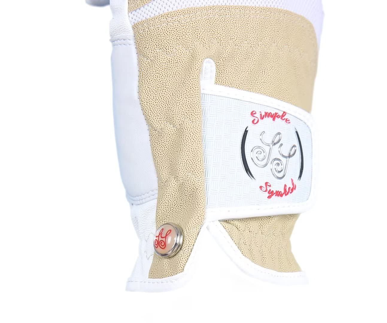 SIMPLE SYMBOL Men's Golf Glove Premium Synthetic Leather,Stable Grip,Two Pack(Left is Wear on Left Hand,Right is Wear on Right Hand) Four Colors to Choose from White/Sky/Beige/Red(Red,XL,Right)