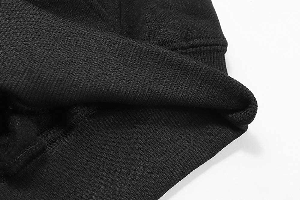 SIMZRA Youth Tracksuit Pullover Hoodie Jogging Pants Set 2 Pieces Sweatsuit for Boys Girls, Black, M