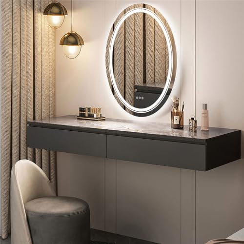 Oval LED Bathroom Mirror Antifog Wall Vanity Illuminated Mirror Dimmable Touch (24'' x 32'')