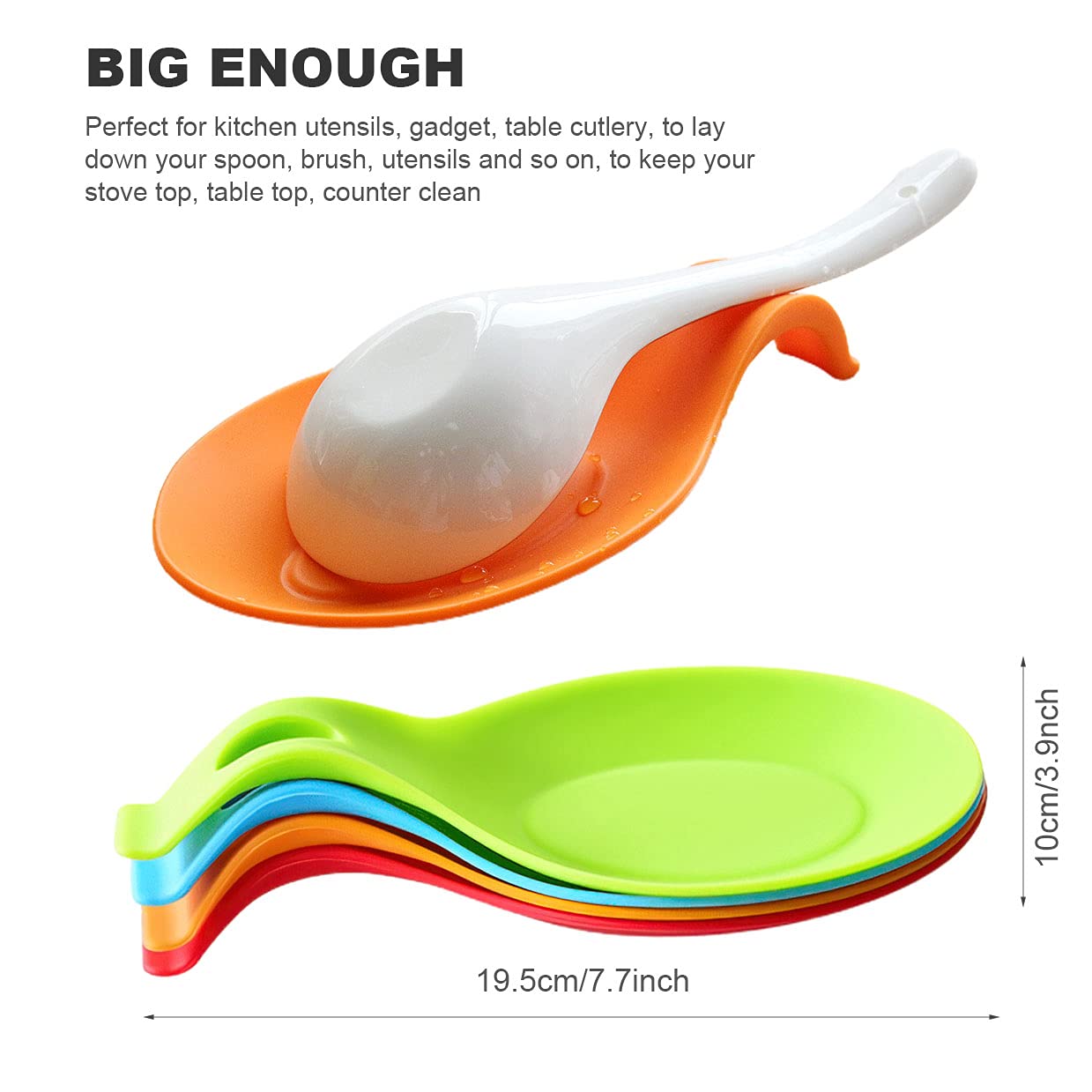 Spoon Rest Utensil Holder Kitchen Utensil Rest Pad Mat for Kitchen Cook Tools, Spoons, Ladles, Tongs, Spatulas,Great for Kitchen Counter,Stove Top,Coffee Bar Station