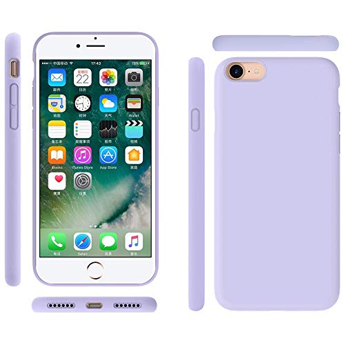 Miracase iPhone SE Case 2022/2020,iPhone 8 case,iPhone 7 Silicone Case Gel Rubber Full Body Protection Cover Case Drop Protection for Apple iPhone SE 2022/2020/ iPhone 8/ iPhone 7(4.7")(Light Purple)