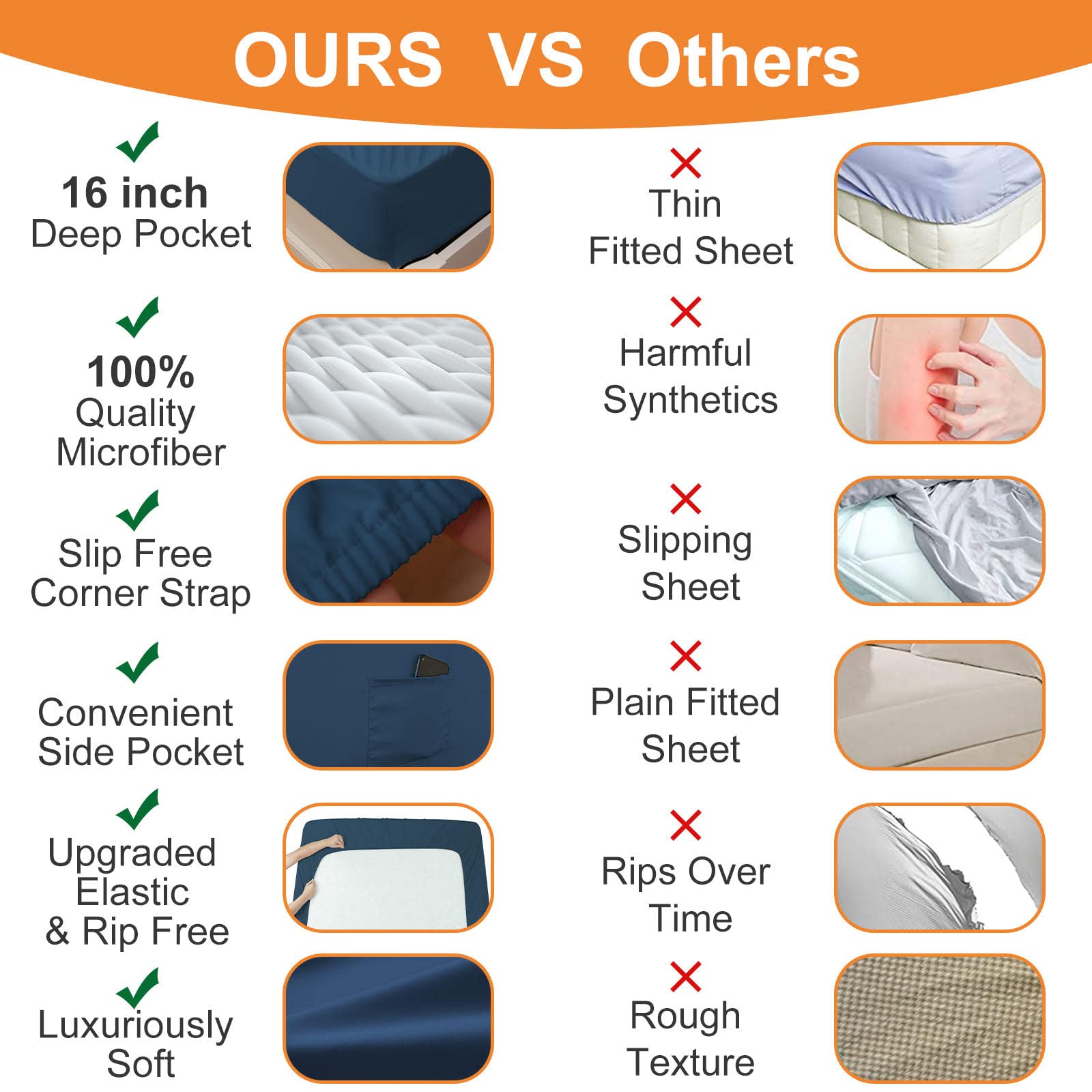 Queen Sheet Set - 4 Piece Queen Bed Sheet Set Soft Brushed Microfiber 1800 Thread Count Extra Deep Pocket Bed Sheets Breathable & Cooling Bedding Sheet - Wrinkle & Fade Resistant - Navy Blue