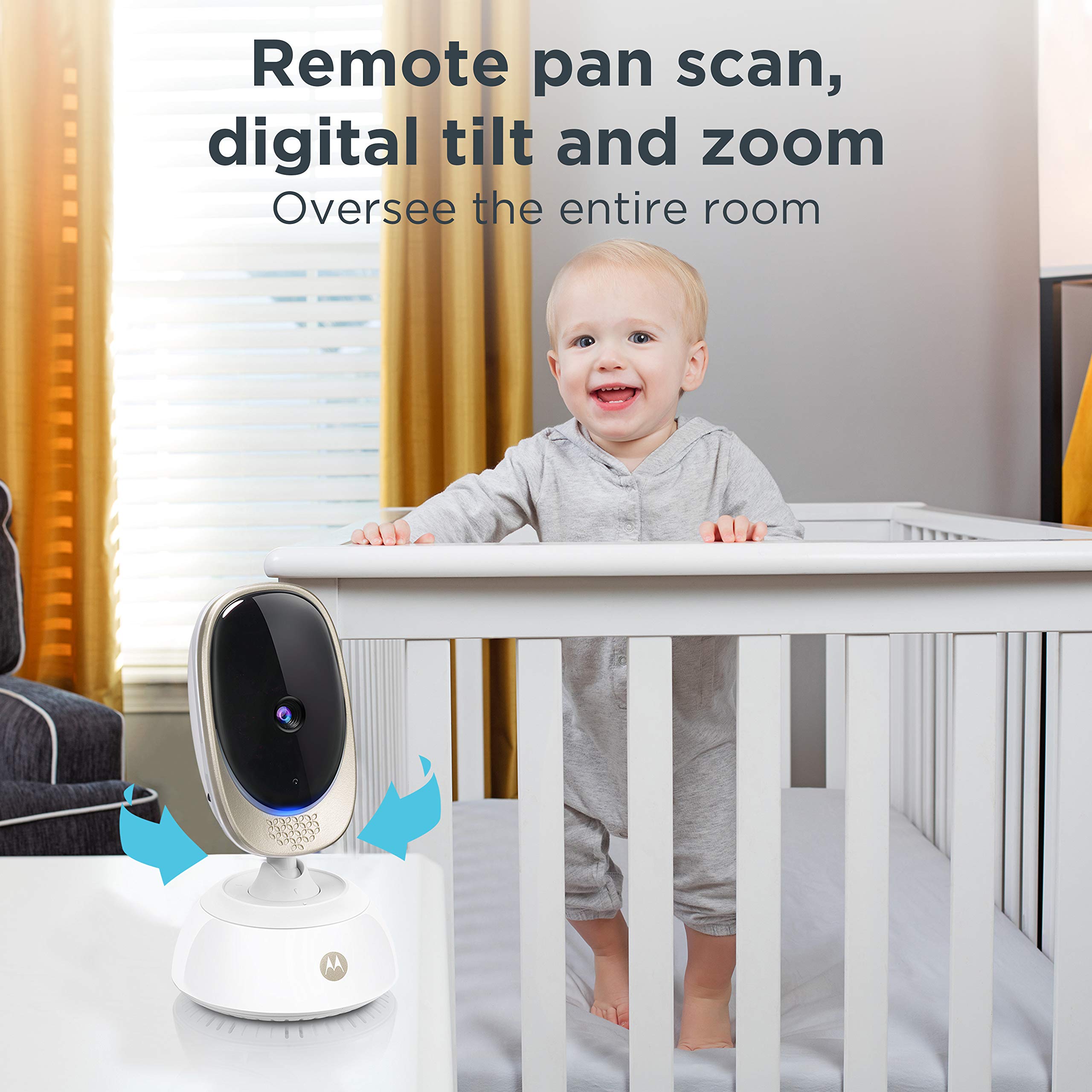 Motorola Connect85-2 Video Baby Monitor β 5β Parent Unit and WiFi HD Viewing β Two Cameras with Mood Light, Remote Pan Scan, Digital Tilt/Zoom, 2-Way Talk, Night Vision, Temp Sensor