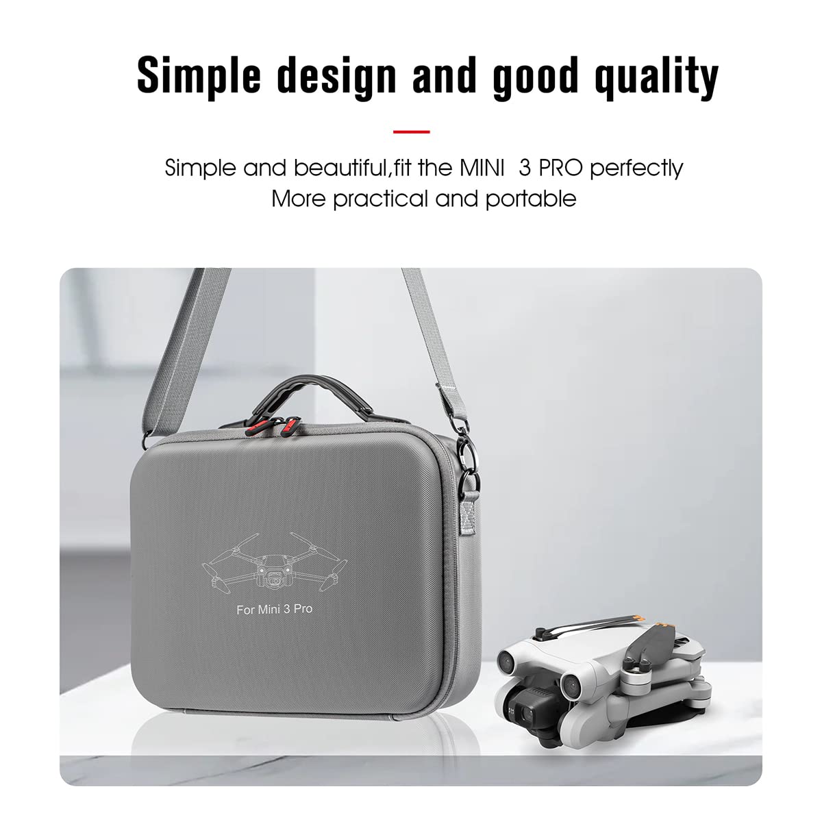 Supfoto Carrying Case for DJI Mini 3 Pro Storage Bag Hard Shell Travel Case Compatible with DJI Mini 3 Pro Drone and Accessories with Shoulder Strap
