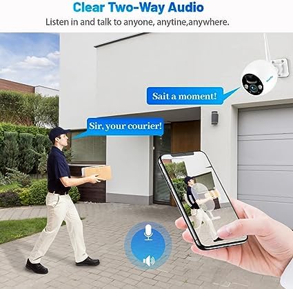 NoahTec Solar Security Cameras Wireless Outdoor, 2K HD Battery Solar Powered Cameras for Home Security Outside AI Motion Detection Siren, Spotlight Night Vision Two Way Talk (2.4GHz WiFi)