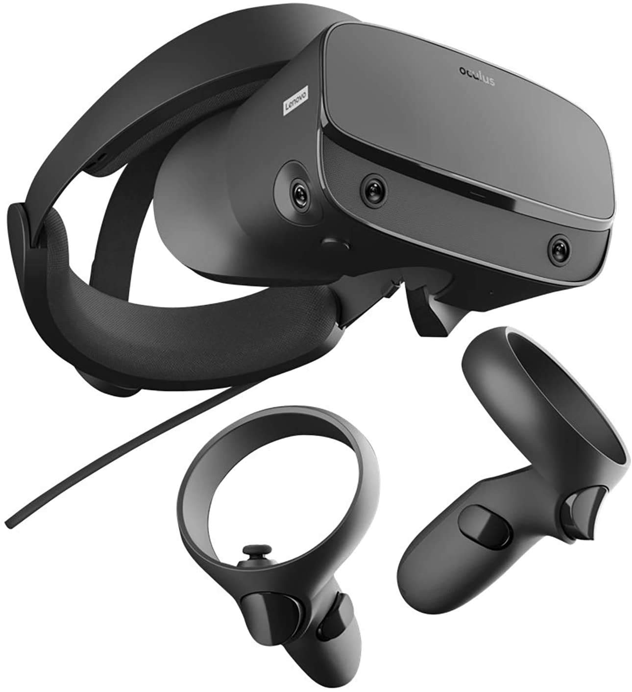 Oculus - Rift S PC-Powered VR Gaming Headset - Black - Two Touch Controller, 3D Positional Audio, Insight Tracking, Adjustable Halo Headband+ AllyFlex Mouspad