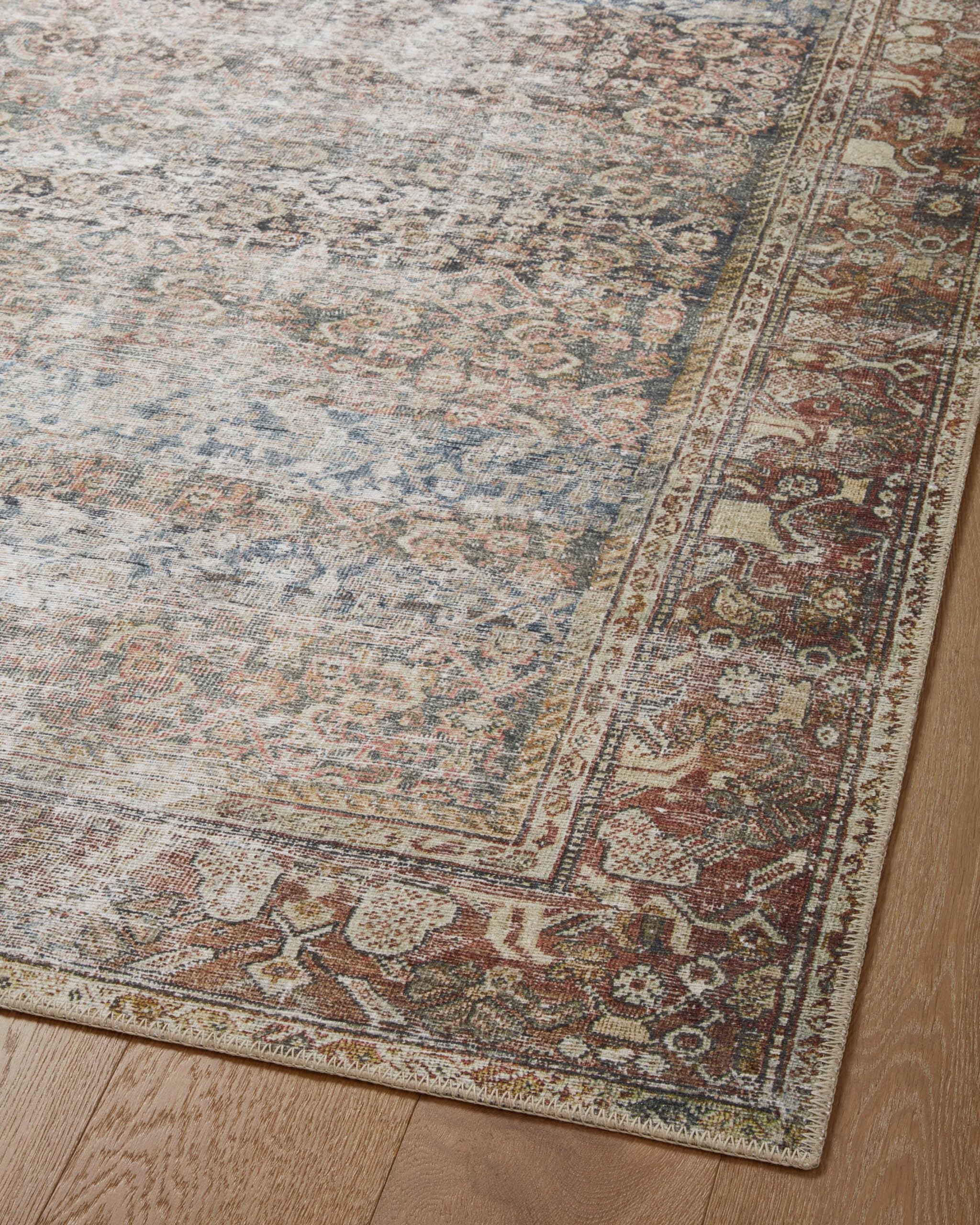 Loloi Amber Lewis x Loloi Georgie Collection GER-09 Multi / Spice, 8'-4" x 11'-6", 0.19" Thick Area Rug