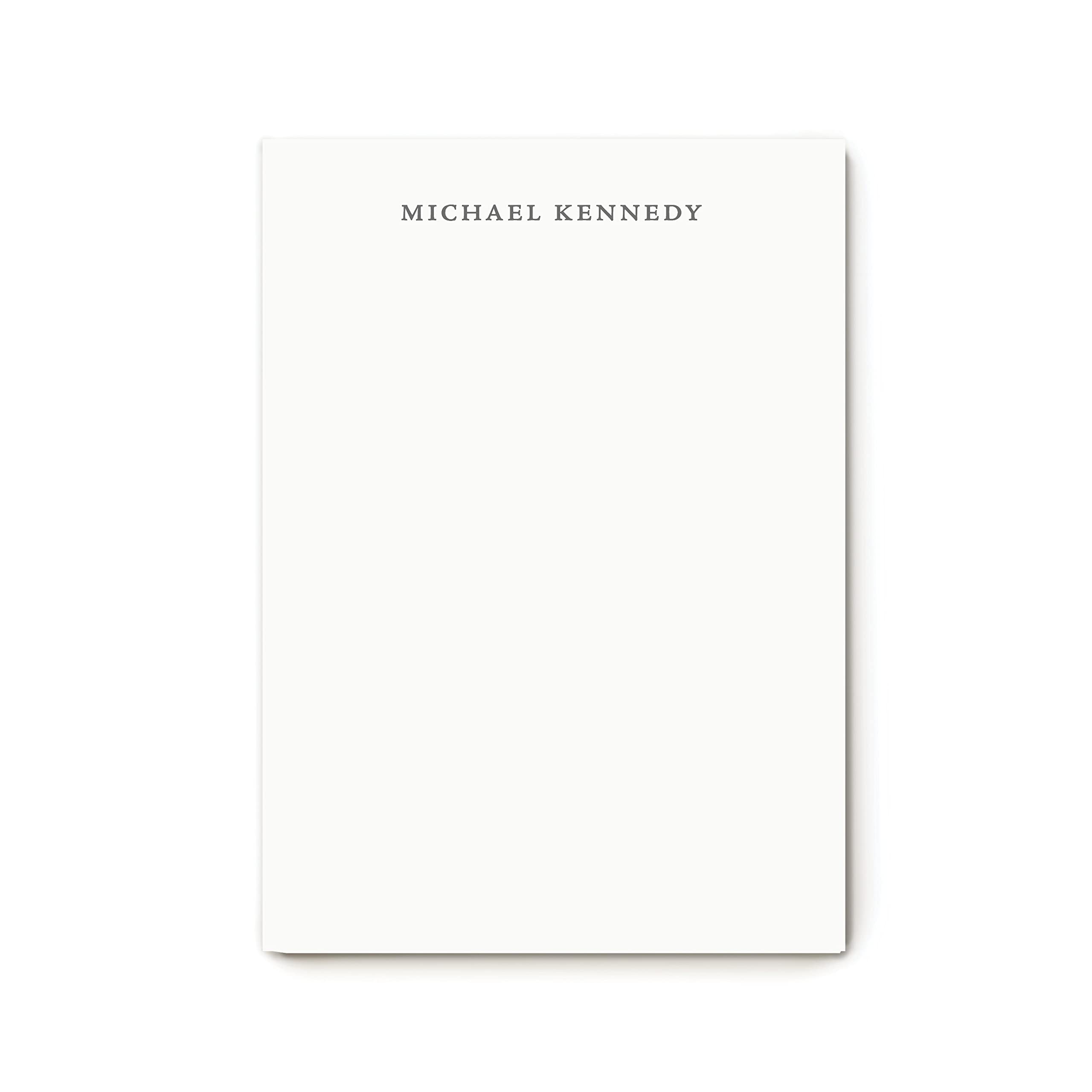 Traditional Personalized Notepads - Small Notepad 5x7 w/ 50 Printed Sheets – Professional Personalized Stationery – Simple & Classy Desk Supplies – Customizable up to 8x10”- Simplicity Notepad