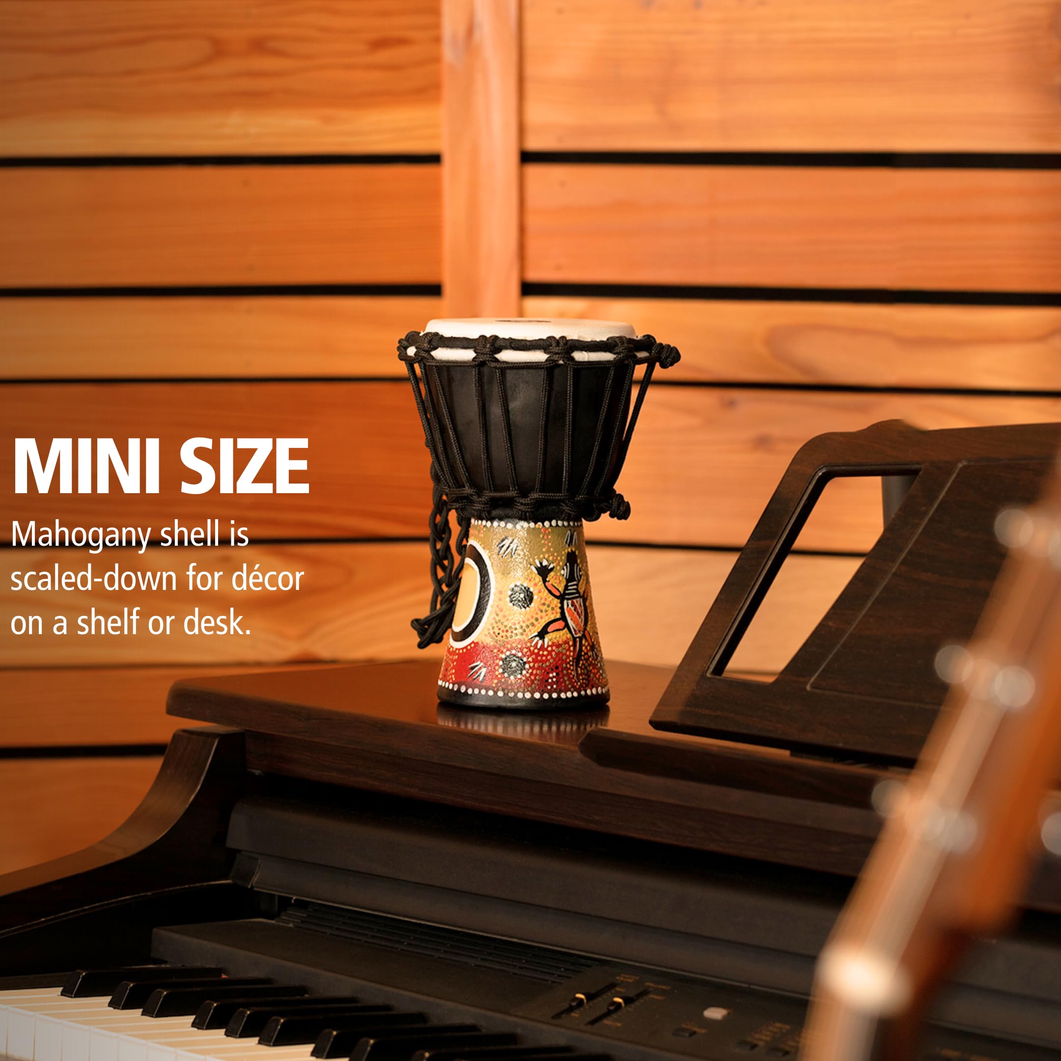 Meinl Percussion African Style Mini Djembe Drum for Room Decoration β NOT Made in China β Hand Painted Mahogany Wood, 2-Year Warranty (HDJ7-XXS)
