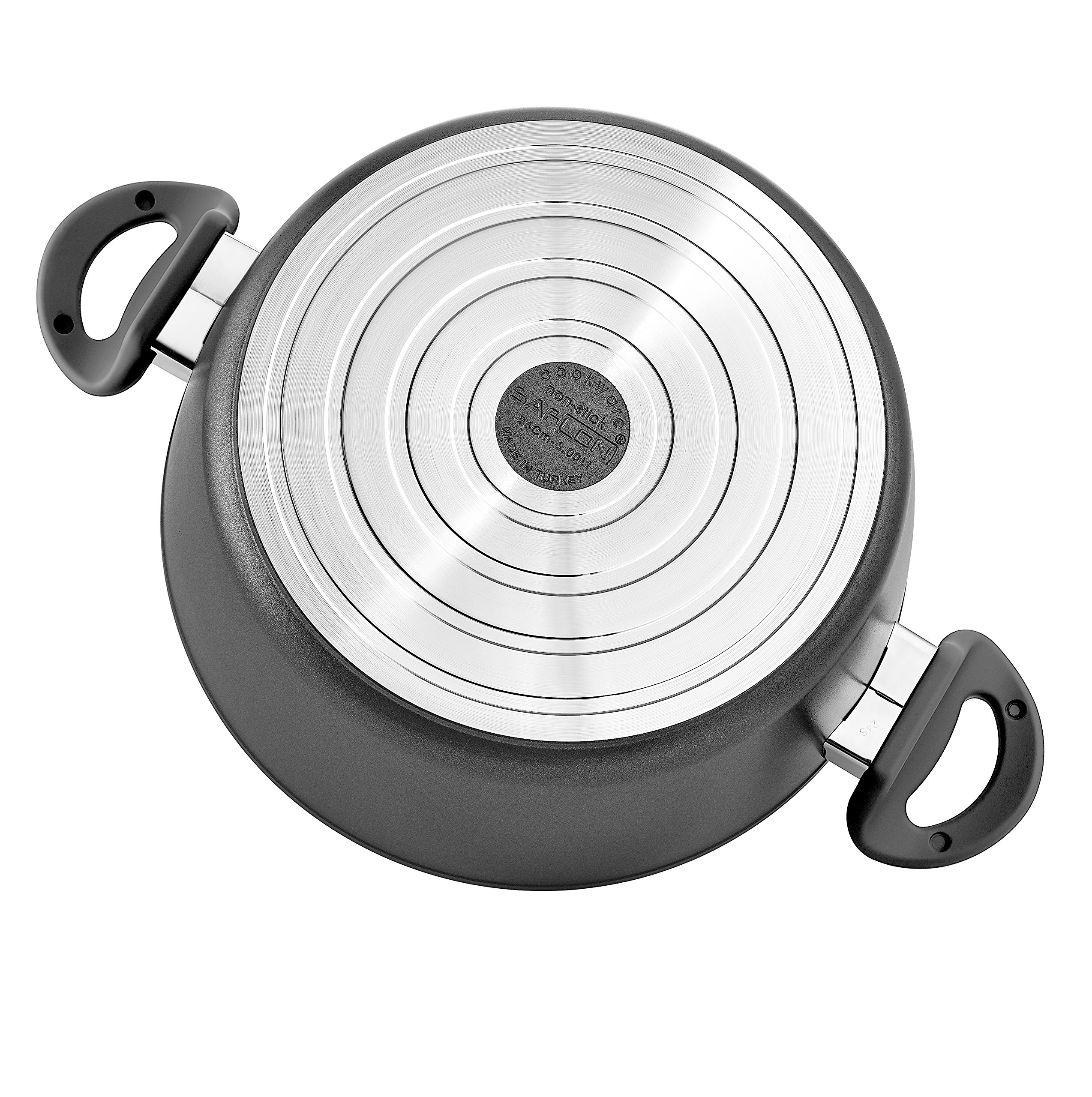 Saflon Titanium Nonstick 8-Quart Stock Pot with Tempered Glass Lid, 4mm Forged Aluminum with PFOA Free Coating from England