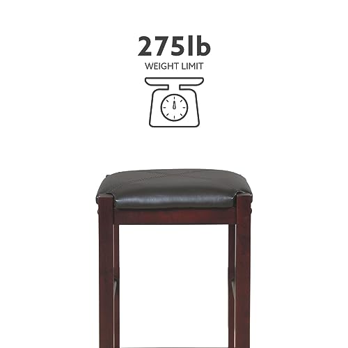 Linon Betsy Espresso Backless 25" Counter Stools Set of Two, Espresso Stools