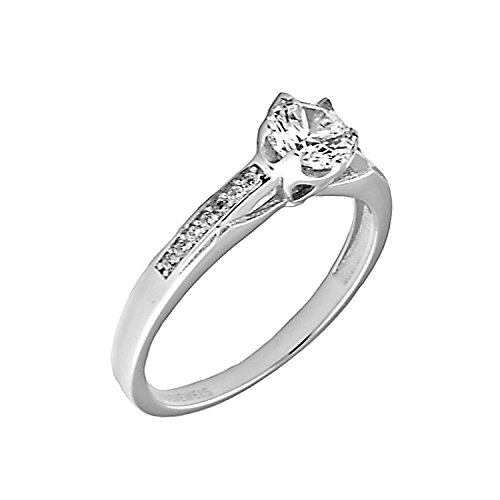 Lilly: 0.96ct Brilliant-cut Russian Ice on Fire CZ Promise Engagement Ring 925 Silver, 3193 sz 6.0