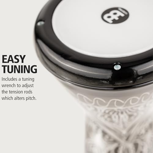 Meinl Percussion Aluminum Doumbek Egyptian Goblet Drum, Hand Engraved β Made in Turkey β Synthetic Head, 2-Year Warranty (HE-2018)