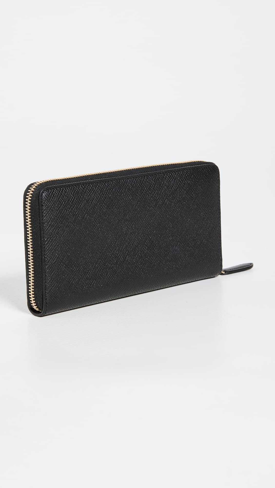 Smythson Women's Large Zip Around Wallet, Black, One Size