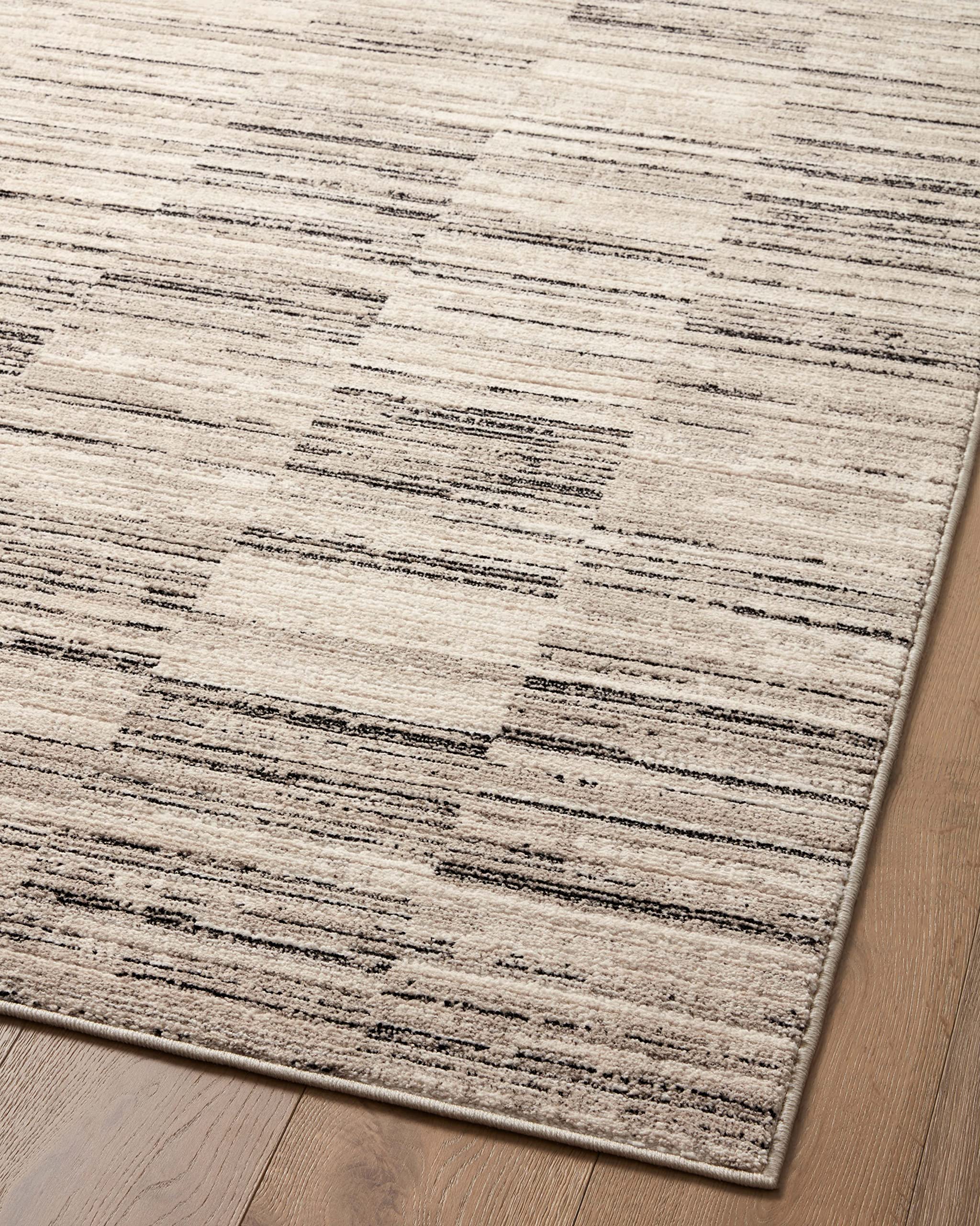 Loloi II Darby Collection DAR-01 Charcoal/Sand 6'-7" x 9'-3" Area Rug