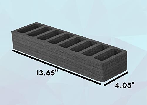 Polar Whale Compact Organizer Stand Premium Durable Black Foam Tray Washable Waterproof Insert Storage for Home Bathroom Bedroom Cosmetic 13.7 x 4.1 x 2 Inches 8 Compartments