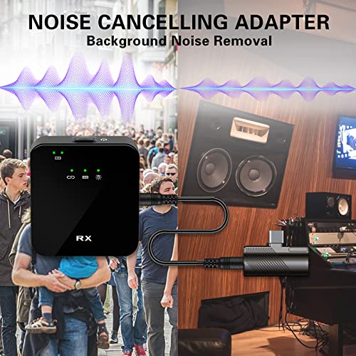 Tamshun Wireless Lavalier Microphone System with Noise-Reducing Mic Adapter, Ideal for Interviews, Vlogging, and YouTube Videos