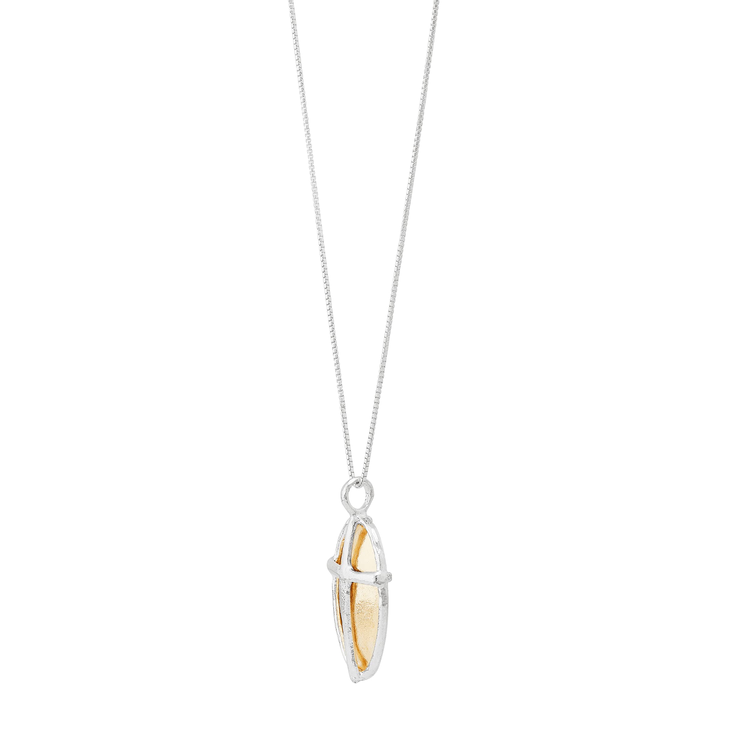 Silpada 'Golden Cross' Sterling Silver with 14K Yellow Gold Plating Pendant Necklace, 16" + 2"