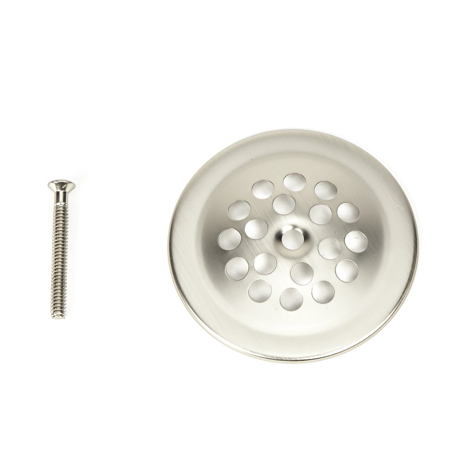PF WaterWorks Bathtub/Bath Tub Drain Shoe Grid/Strainer Cover with Matching Screw;Brushed Nickel; PF0915-BN