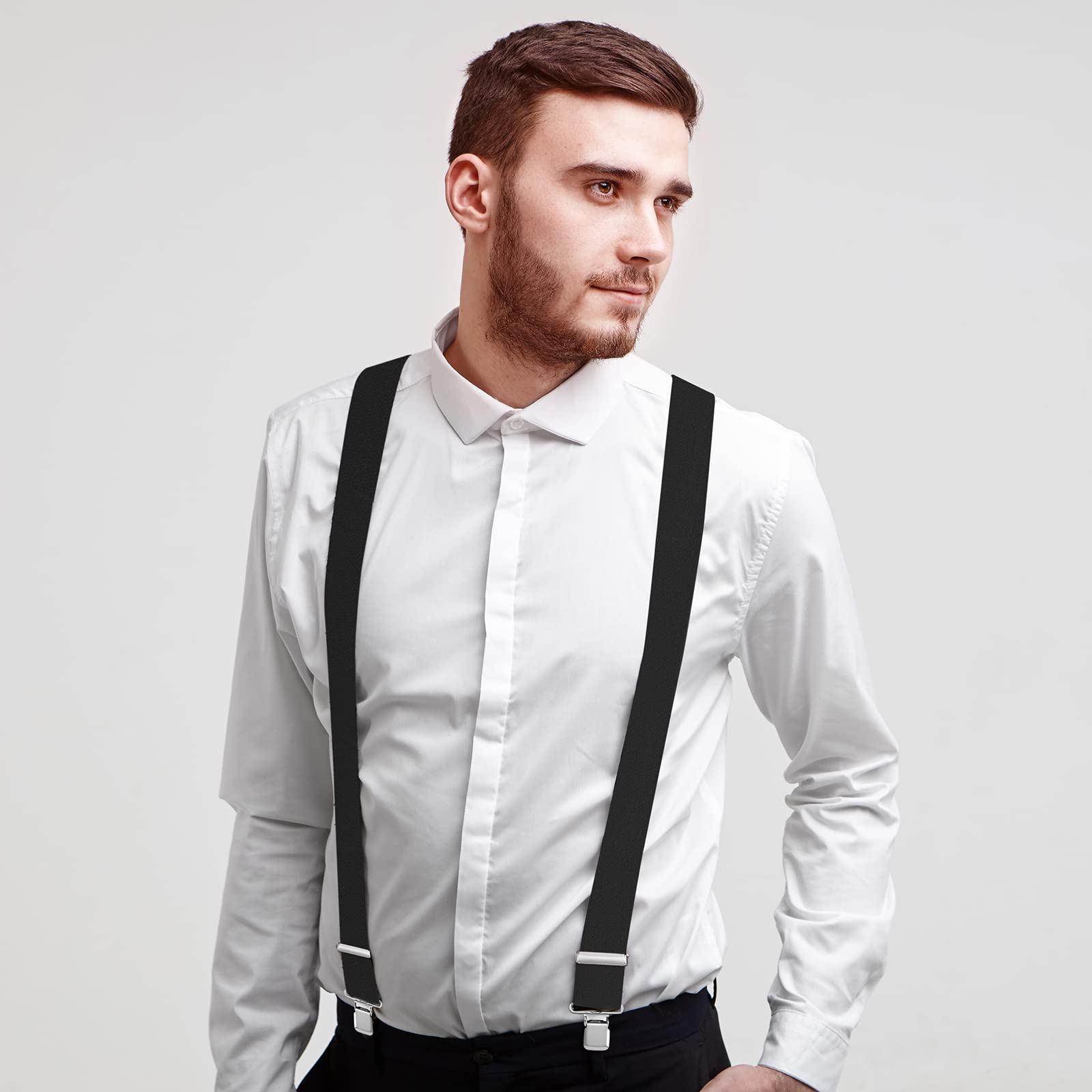 Somikis 2" Suspenders for Men, Heavy Duty Clip Wide X-Back Adjustable Suspenders for Work