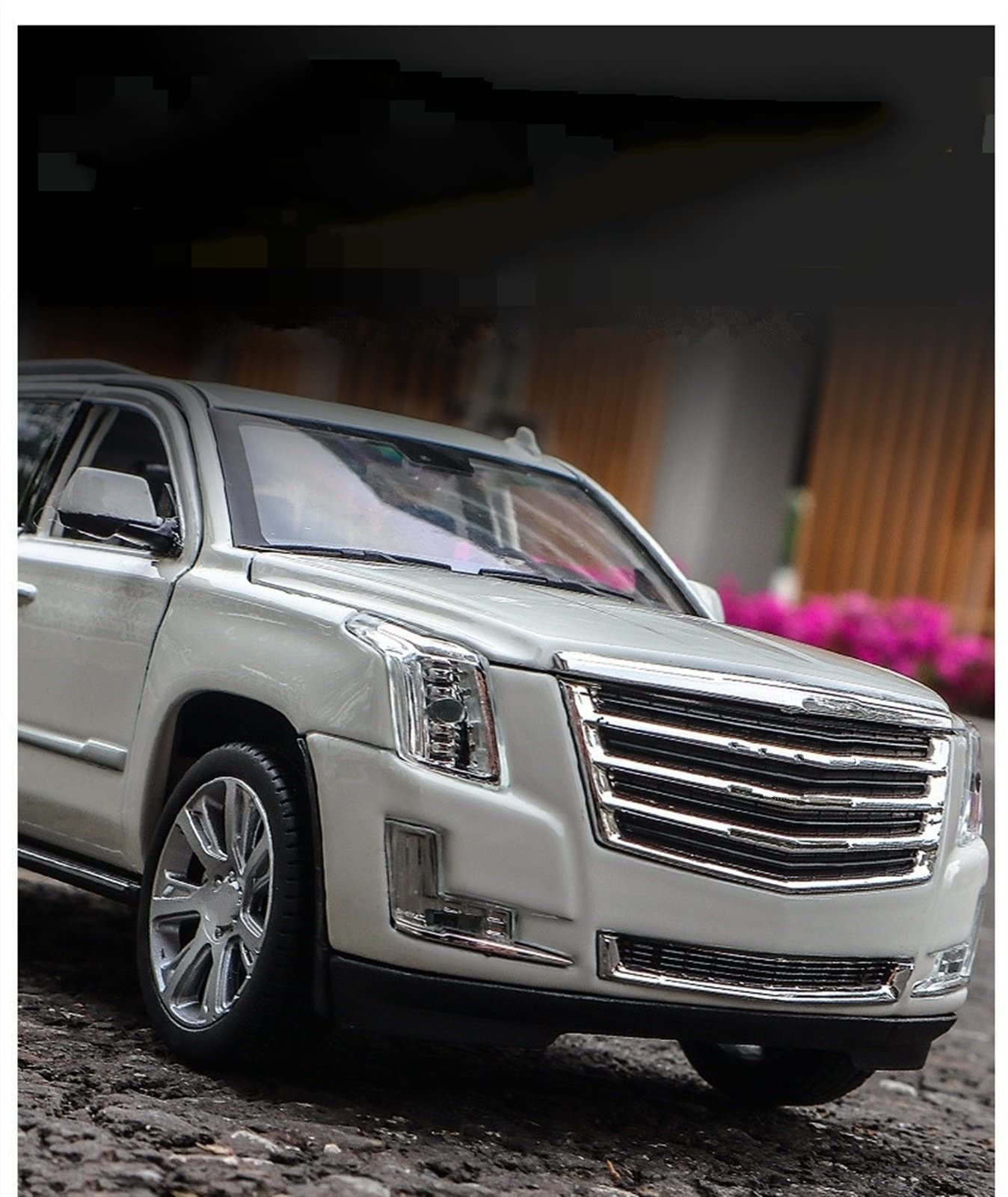 QTSM Die-Casting 1:27 2017 for Cadillac for Escalade Car Alloy Car Model Simulation Car Gift Toy Die Casting Model Boy Toy (Color : White)