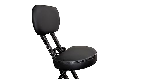 LIBEDOR High Stool Chair sit Stand Bench Standing aid Adjustable seat and backrest Adjustable Height Ergonomic seat is 2.2 inches Thick White Color