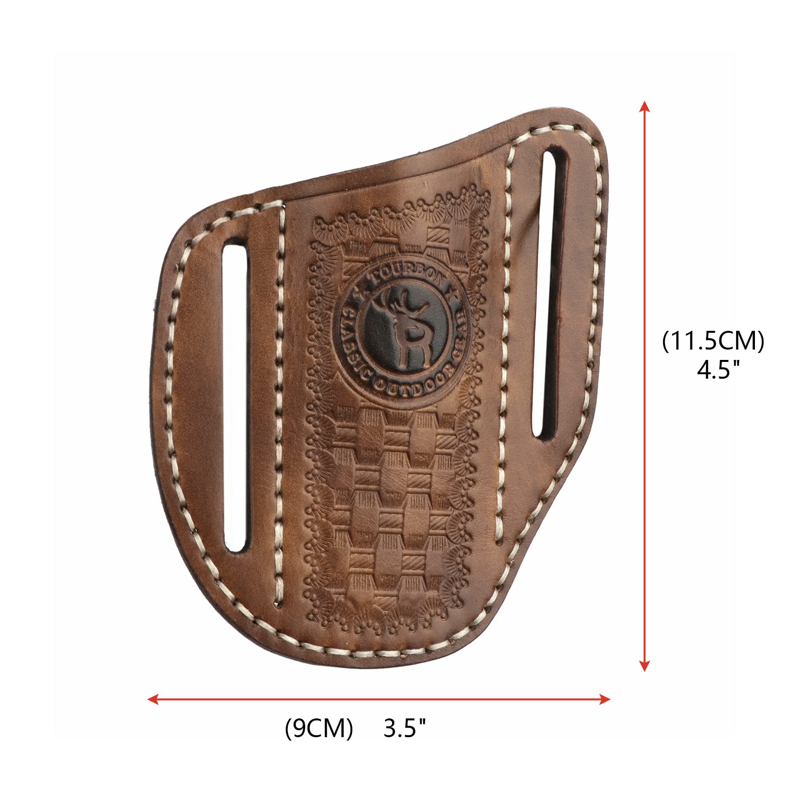 Tourbn Tourbon Leather Pocket Folding Knife Sheath for Belt EDC Holster Man Cross Draw Right Side Carry Open Top Trapper Knives Carrier