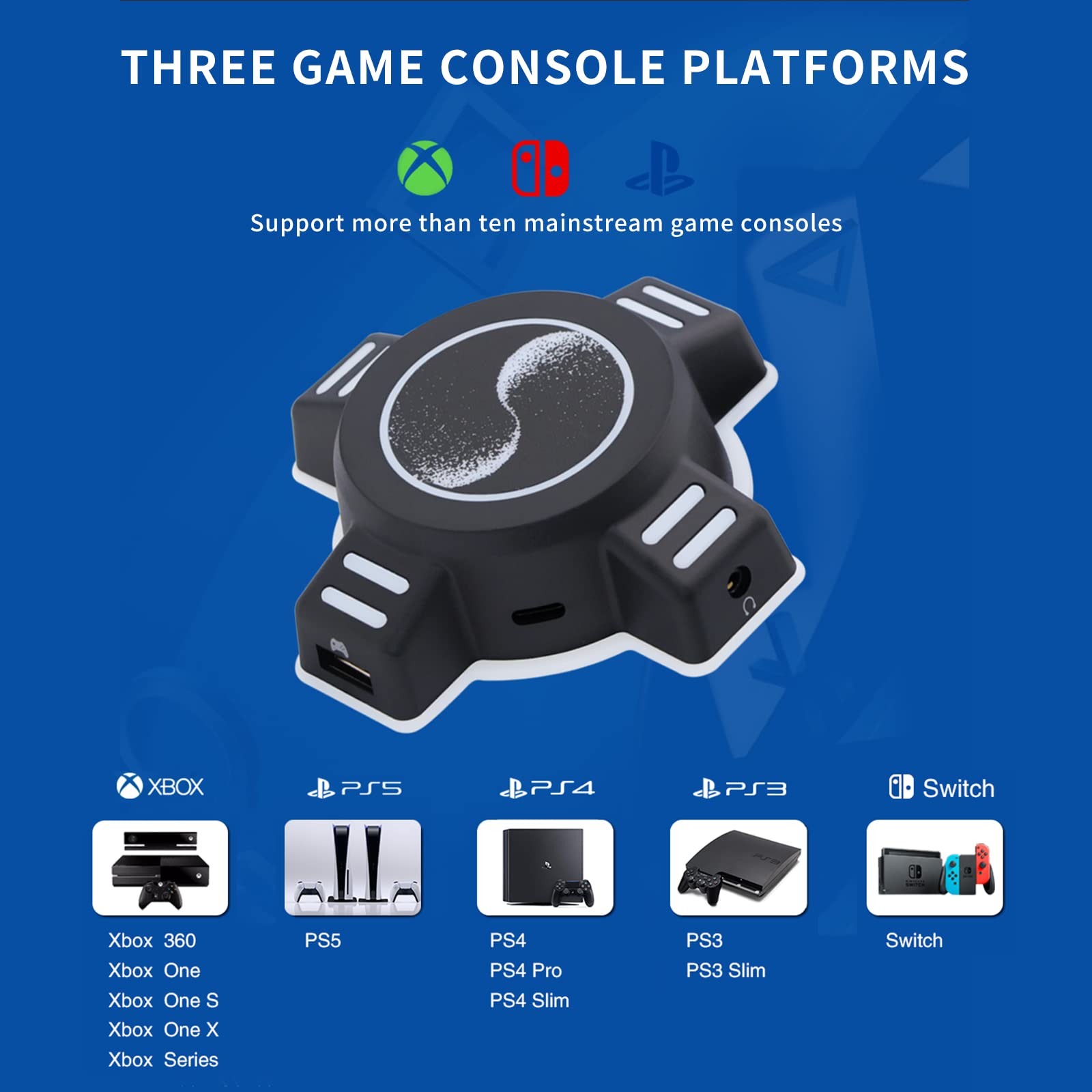 RALAN RGB Gaming Keyboard and Mouse Keypad Converter Set Combo E-Sport Gaming OTG Adapter Computer Accessories for PS4/Xbox One/Nintendo Switch/PS3 /PC Perfect for Games Like FPS, TPS, RPG and RTS.