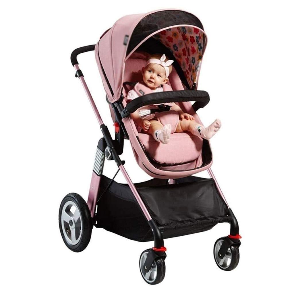 WYFDP Baby Stroller, High Landscape Can Sit and Lie Lightweight Folding Stroller, Baby Child Two Way Trolley