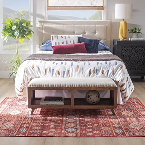Linon Joana Modern Bench with Brown Finish D1479S21